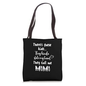 special grandma grandmother these kids call me mimi tote bag