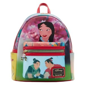 loungefly disney mulan princess scene double strap shoulder bag