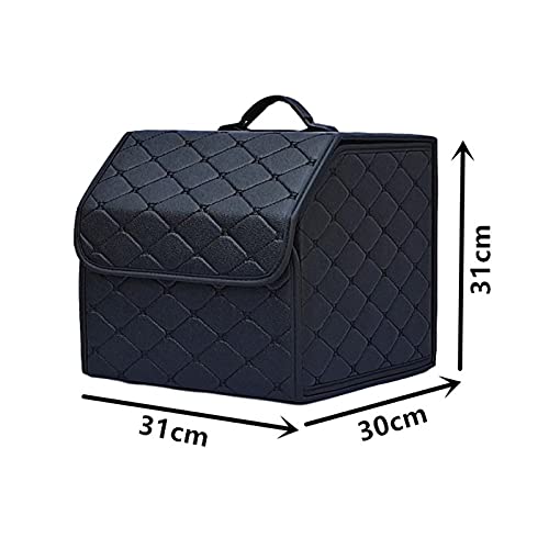 Car Storage Bag Pu Leather Trunk Organizer Box Bags Folding Car Trunk Stowing Portable Boxes (48cm)