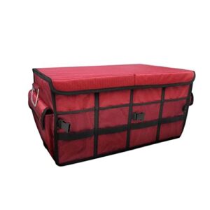 car trunk organizer soft felt storage box large anti slip compartment boot storage organizer tool bag car storage bag (rosso)