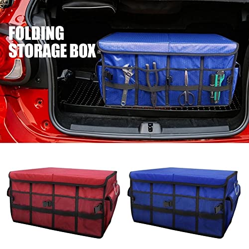 Car Trunk Organizer Soft Felt Storage Box Large Anti Slip Compartment Boot Storage Organizer Tool Bag Car Storage Bag (Rosso)