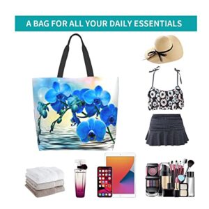 DHWUIASF Beautiful Orchid Printed Large Capacity Portable Tote Shoulder Bag, Suitable For Shopping