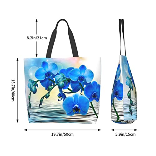 DHWUIASF Beautiful Orchid Printed Large Capacity Portable Tote Shoulder Bag, Suitable For Shopping