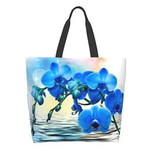 DHWUIASF Beautiful Orchid Printed Large Capacity Portable Tote Shoulder Bag, Suitable For Shopping