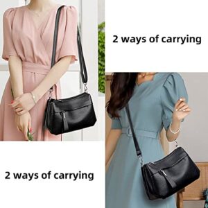 EDIWER Crossbody Bag for Women Stylish Vintage Shoulder Bag Waterproof Satchel Multi-pockets Handbag with Detachable Strap