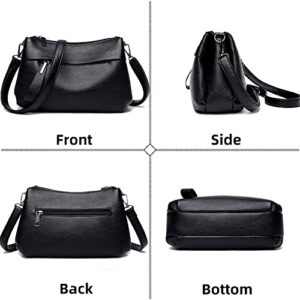 EDIWER Crossbody Bag for Women Stylish Vintage Shoulder Bag Waterproof Satchel Multi-pockets Handbag with Detachable Strap