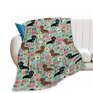 dachshund throw blanket dachshund gifts for girls dogs blanket for kids adults super soft warm plush fleece flannel blanket for sofa couch bed 40″x50″