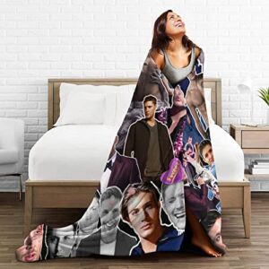 Blanket Dean Winchester Soft and Comfortable Warm Fleece Blanket for Sofa,Office Bed car Camp Couch Cozy Plush Throw Blankets Beach Blankets