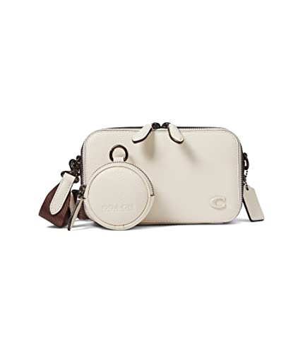 COACH Charter Slim Crossbody in Pebble Leather with Sculpted C Hardware Branding Chalk One Size