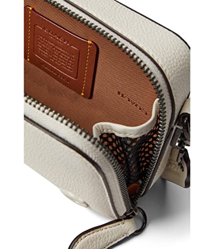 COACH Charter Slim Crossbody in Pebble Leather with Sculpted C Hardware Branding Chalk One Size