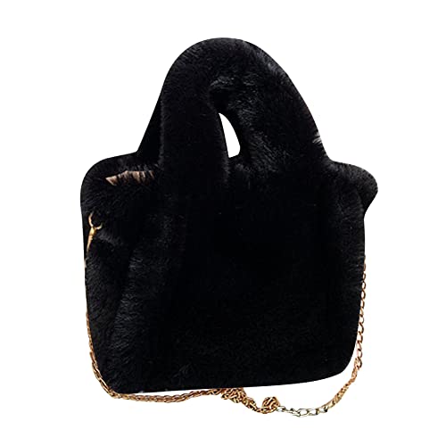 Fluffy Tote Bag for Women Plush Shoulder Fashion Autumn Winter Luxury Faux Fur Soft Girls Fuzzy Purse Overlarge Hobo Handbag