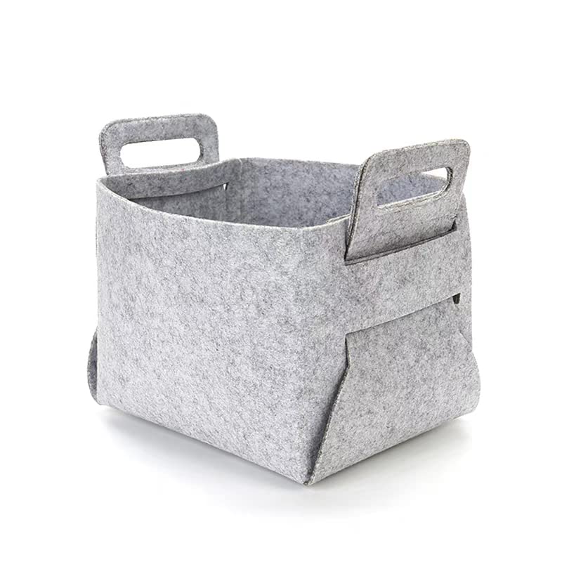 GELNND Storage Basket Felt Storage Bin Collapsible & Convenient Box Organizer with Carry Handles for Office Bedroom