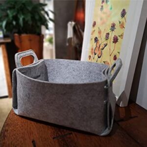 GELNND Storage Basket Felt Storage Bin Collapsible & Convenient Box Organizer with Carry Handles for Office Bedroom