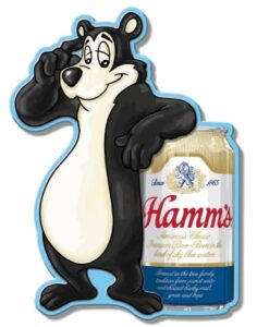 desperate enterprises hamm’s bear can embossed aluminum die cut sign – nostalgic vintage metal wall decor – made in usa