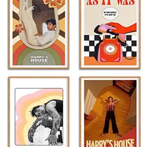 WUDJXG Harry Styles Album Cover Poster HL As It Was Music Posters Aesthetic Decor HD Print Room Pictures Canvas Wall Art 4 Sheet 8x10 inch Unframed