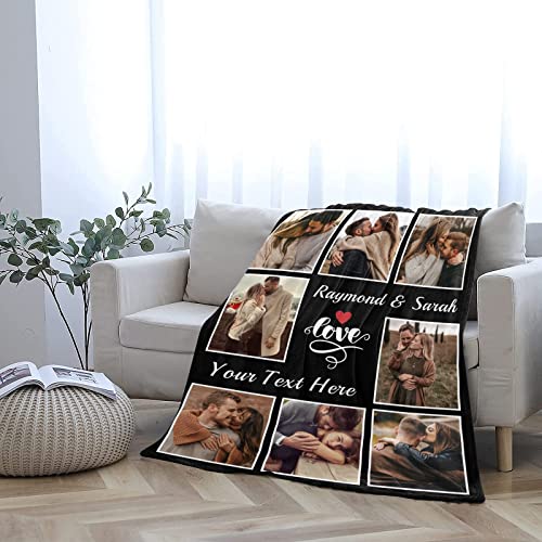 Sycamo Custom Blanket with Photos, Gifts for Girlfriend Gifts for Boyfriend, for Couples Family, Personalized Throw Blanket for Christmas Birthday Valentine's Day Anniversary