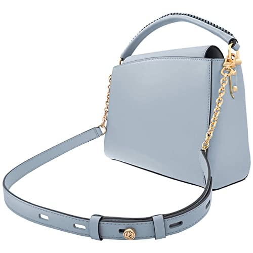 Michael Kors Karlie Medium Leather Satchel Bag - Pale Blue