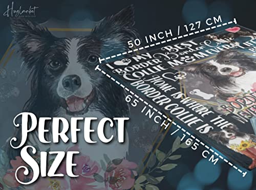 Border Collie Gifts, Border Collie Blanket for Border Collie Mom & Dad, Cute & Unique Border Collie Design, Throw Blanket Gifts for Dog Lovers, Family, Friends, Flannel Plush Blankets - 50"x 65"