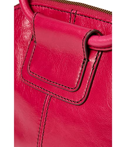 HOBO Sheila Zip Top Small Crossbody Bag for Women - Leather Construction with Top Handle, Cotton Lining, and Removable Strap Fuchsia One Size One Size