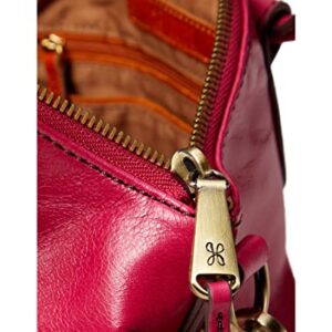 HOBO Sheila Zip Top Small Crossbody Bag for Women - Leather Construction with Top Handle, Cotton Lining, and Removable Strap Fuchsia One Size One Size