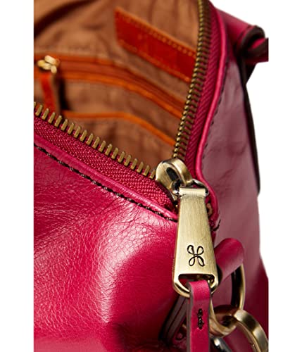 HOBO Sheila Zip Top Small Crossbody Bag for Women - Leather Construction with Top Handle, Cotton Lining, and Removable Strap Fuchsia One Size One Size