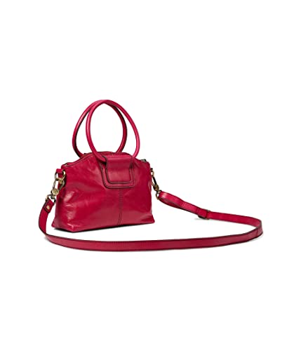 HOBO Sheila Zip Top Small Crossbody Bag for Women - Leather Construction with Top Handle, Cotton Lining, and Removable Strap Fuchsia One Size One Size