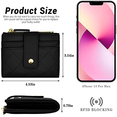 YINHEXI Wallet for Women, Womens Wallet Card Holder, Small Bifold RFID Blocking Purse, Cute Small Leather Pocket Wallet for Women, Girls, Ladies Mini Short Purse