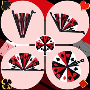 48 Pcs Casino Theme Round Paper Fans Casino Decorations Folding Handheld Fans Game Night Decorative Fans Poker Game Party Foldable Fan for Casino Night Birthday Party Decorations Supplies