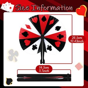 48 Pcs Casino Theme Round Paper Fans Casino Decorations Folding Handheld Fans Game Night Decorative Fans Poker Game Party Foldable Fan for Casino Night Birthday Party Decorations Supplies