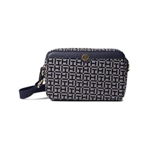 Tommy Hilfiger Gretta II Camera Crossbody Square Monogram Jacquard Stone/Navy One Size