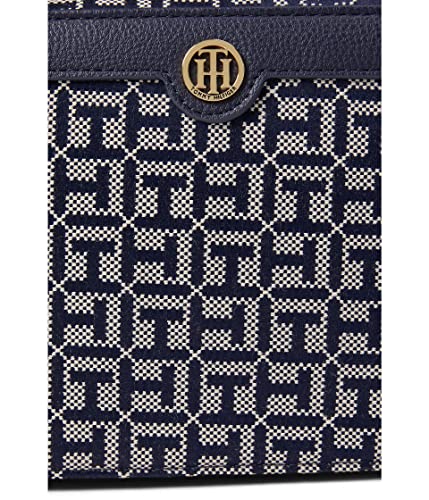 Tommy Hilfiger Gretta II Camera Crossbody Square Monogram Jacquard Stone/Navy One Size