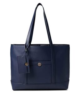 tommy hilfiger gretta ii tote with hangoff saffiano pvc tommy navy one size