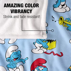 The Smurfs Blanket, 50"x60" Smurfs All Over Silky Touch Super Soft Throw Blanket