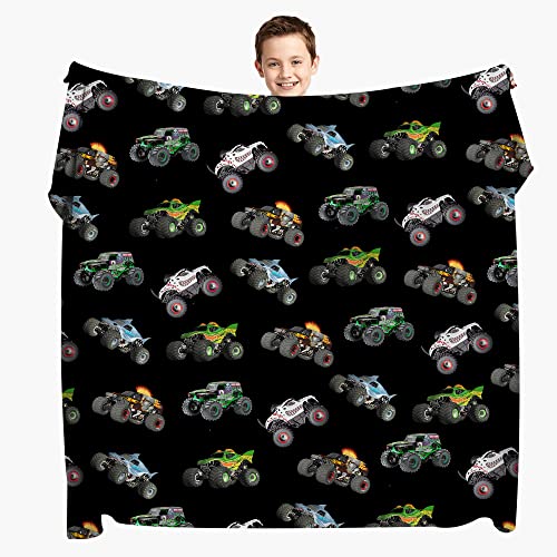 Monster Trucks Blanket Gifts Throw Blankets Birthday Present Soft Blankets for Couch Bedroom Sofa 50x40inch