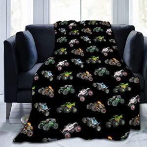 Monster Trucks Blanket Gifts Throw Blankets Birthday Present Soft Blankets for Couch Bedroom Sofa 50x40inch