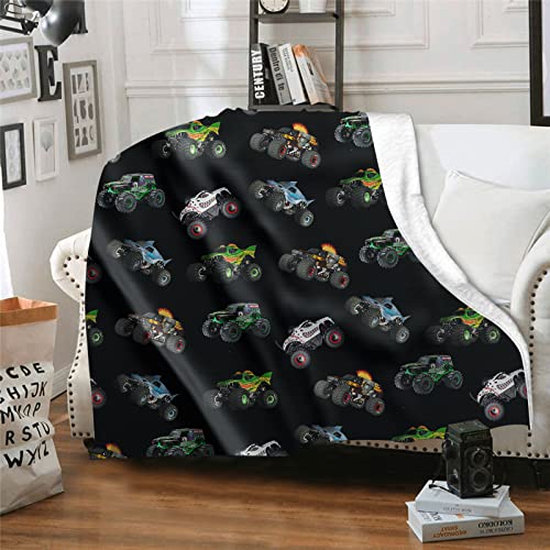 Monster Trucks Blanket Gifts Throw Blankets Birthday Present Soft Blankets for Couch Bedroom Sofa 50x40inch