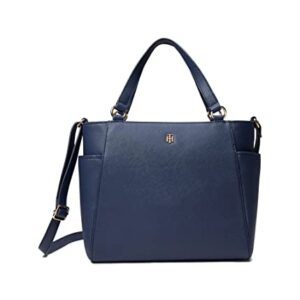 Tommy Hilfiger Beth II Convertible Satchel Saffiano PVC Tommy Navy One Size