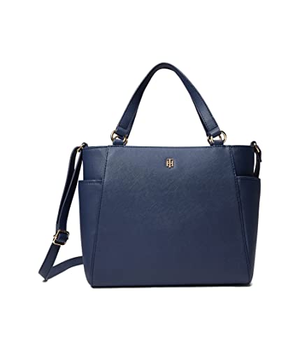 Tommy Hilfiger Beth II Convertible Satchel Saffiano PVC Tommy Navy One Size