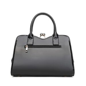 Style Strategy black purses patent leather Satchel handbags for women kiss lock bow tie Shoulder bags crossbody for women