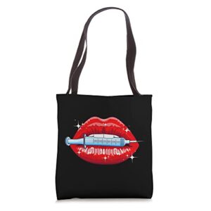 plastic surgery meme botox filler surgeon fun injection lips tote bag