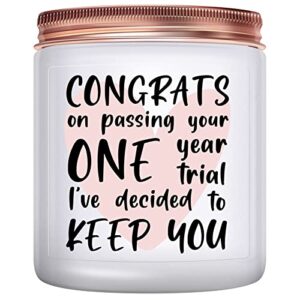 first anniversary funny gifts for her, him- humorous 1 year anniversary fun gift for girlfriend boyfriend, candle gifts for husband wife, lavender scented candle