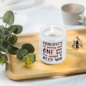 First Anniversary Funny Gifts for Her, Him- Humorous 1 Year Anniversary Fun Gift for Girlfriend Boyfriend, Candle Gifts for Husband Wife, Lavender Scented Candle