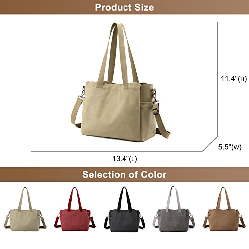 Handbags for Womens Top-Handle Hobo Purse Casual Large Capacity Shoulder Bags Ladies Canvas Tote Satchel Purse (Black)