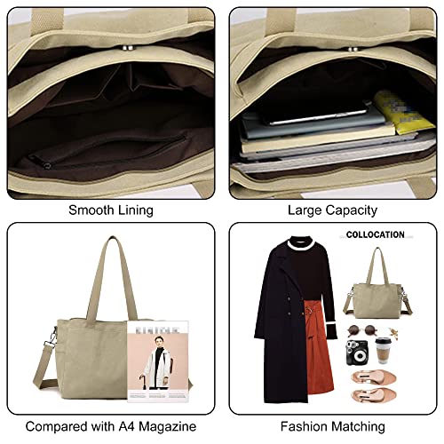 Handbags for Womens Top-Handle Hobo Purse Casual Large Capacity Shoulder Bags Ladies Canvas Tote Satchel Purse (Black)