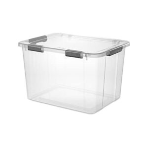 VBATTY 80 Qt. Storage Box Plastic, Flat Gray, Set of 4