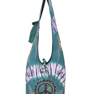 THE COLLECTION ROYAL Hobo Crossbody Bags for Women, Boho Purse, Boho Bag | Hippie Bag, Indie Tote Bag, Cloth Purse for Women (GrnTiePeace)