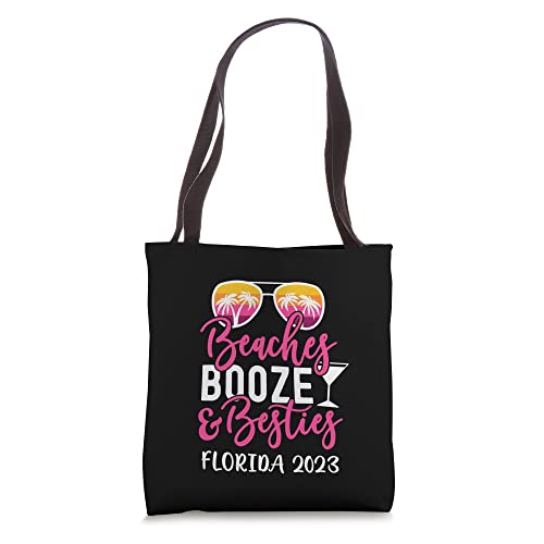 Vacation Girls Trip Florida 2023 Beaches Booze and Besties Tote Bag