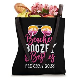 Vacation Girls Trip Florida 2023 Beaches Booze and Besties Tote Bag