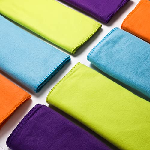 24 Packs Fleece Throw Blanket Soft Lightweight Fleece Blanket Warm Cozy Throw Bulk Blanket for Bed Couch Sofa Home Office Wedding Gifts Suitable for Seasons, 50 x 60 Inches (Bright Color)