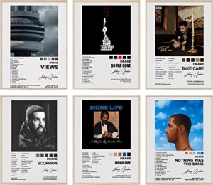 withnotag drake signed limited posters music album cover posters print set of 6 room aesthetic canvas wall art for girl and boy teens dorm decor 8×10 inch unframed